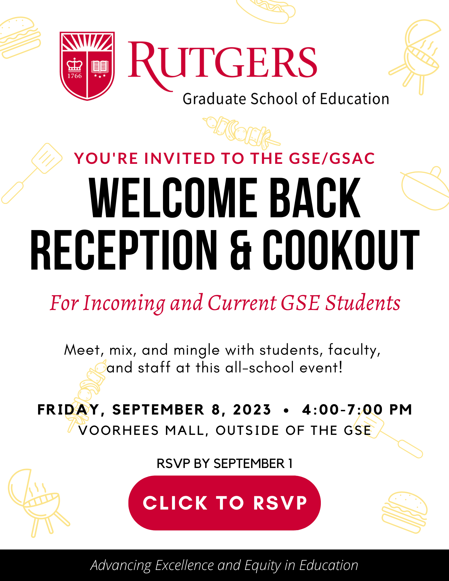 Wedding Reception Cookout GSE/GSAC Presents Our 2023 Welcome Back
